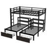 Isabelle & Max™ Full XL over Twin & Twin Triple Bunk Bed with Drawers, Multi-Functional Metal ...
